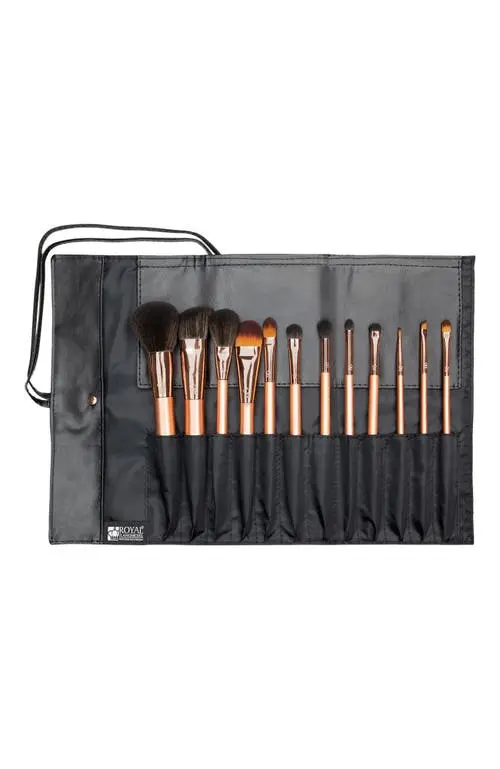 OMNIA BRUSH Rose Gold 13pc Wrap Makeup Brush Set - Black