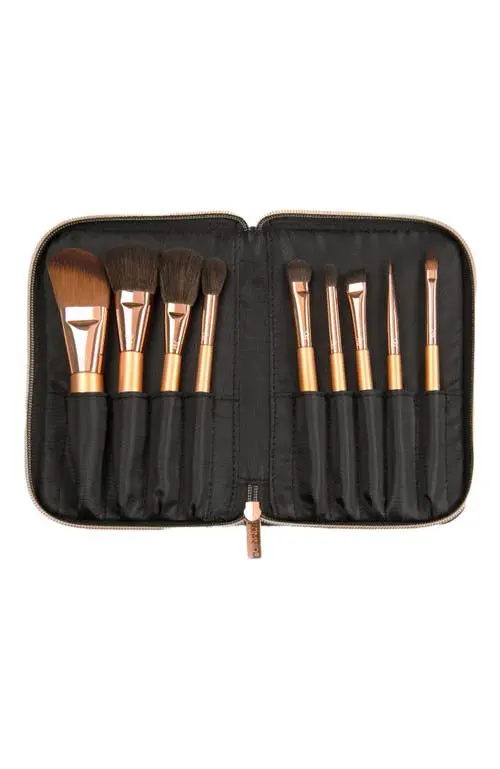 OMNIA BRUSH Rose Gold 9pc Makeup Travel Brush Set