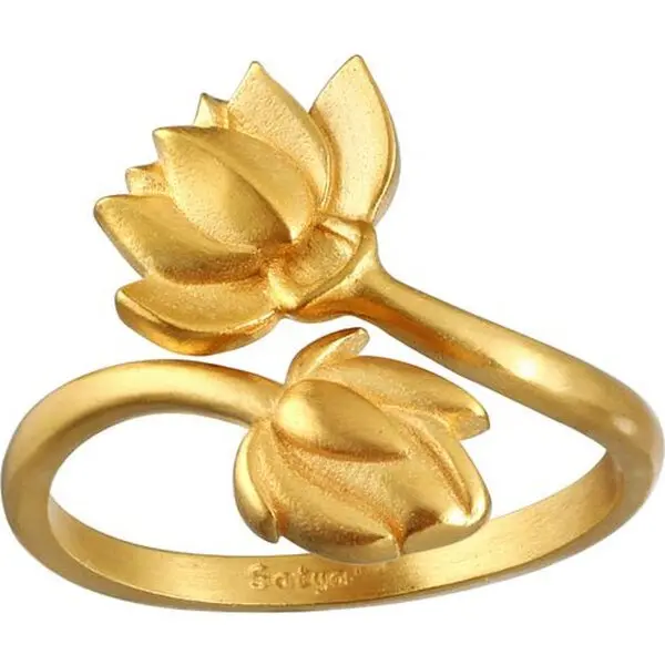 SATYA JEWELRY Open To Possibilities Double Lotus Ring - Gold