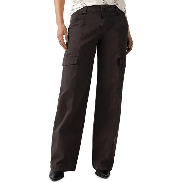 Sanctuary Rebel Straight Leg Twill Cargo Pants - Obsidian