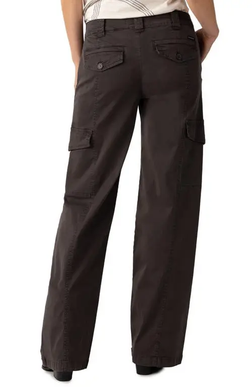 Sanctuary Rebel Straight Leg Twill Cargo Pants - Obsidian