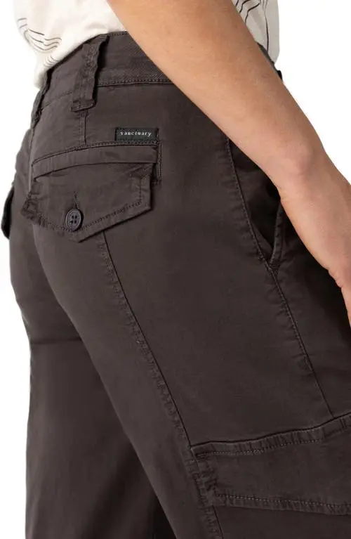 Sanctuary Rebel Straight Leg Twill Cargo Pants - Obsidian