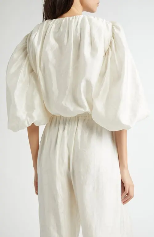 EENK Tie-front Silk Bolero Top