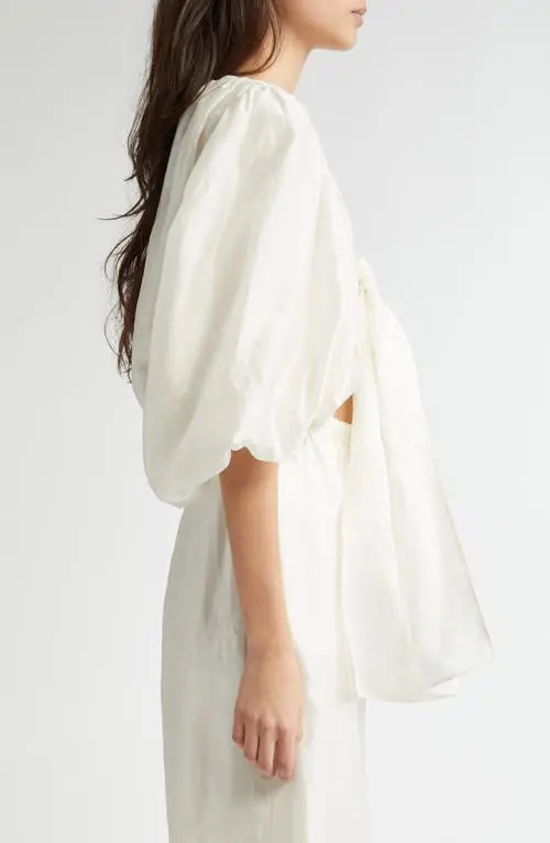 EENK Tie-front Silk Bolero Top