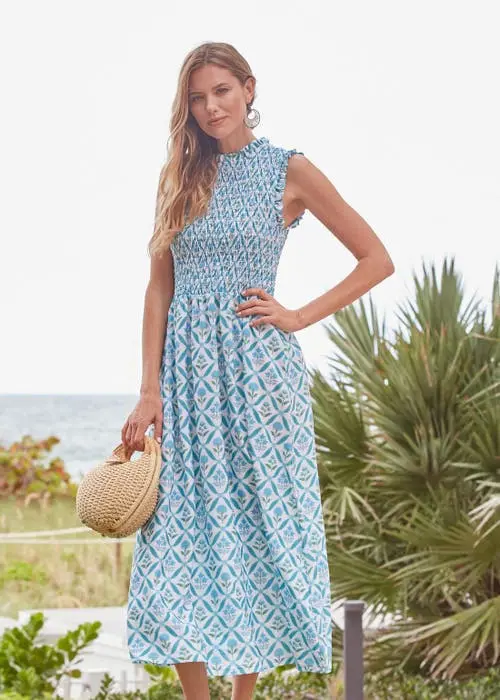 CABANA LIFE Smocked Maxi Dress - Rosemary Beach