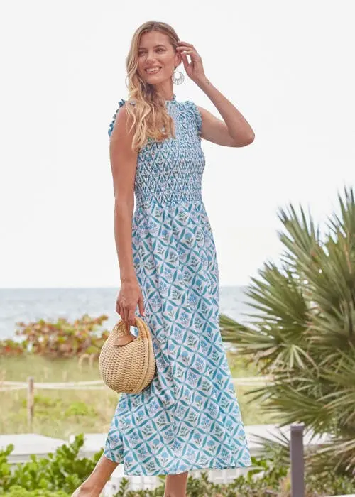 CABANA LIFE Smocked Maxi Dress - Rosemary Beach