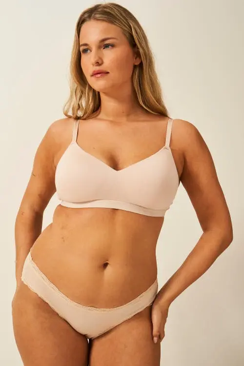 STRIPE & STARE Padded Bra & Original Knicker Set - Sand