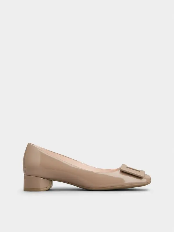 ROGER VIVIER Ballerinas In Patent Leather - Grey