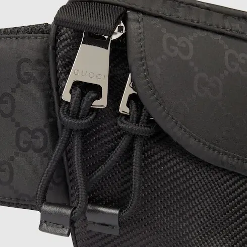 Gucci Nexus Large Belt Bag - Black Gg Nylon