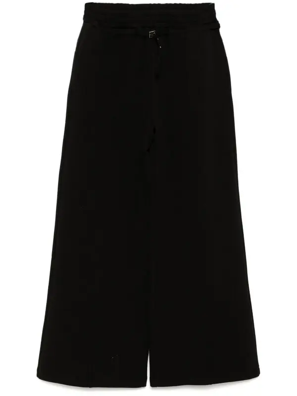 TOUT A COUP Belted Wide-leg Sweatpants - Black