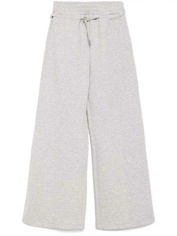 TOUT A COUP Belted Wide-leg Sweatpants - Grey