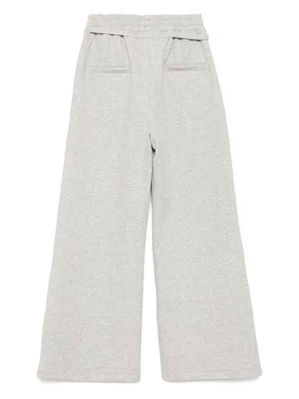 TOUT A COUP Belted Wide-leg Sweatpants - Grey