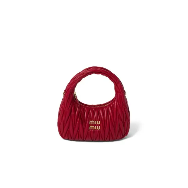 Miu Miu Wander Matelassé Nappa Leather Hobo Bag
