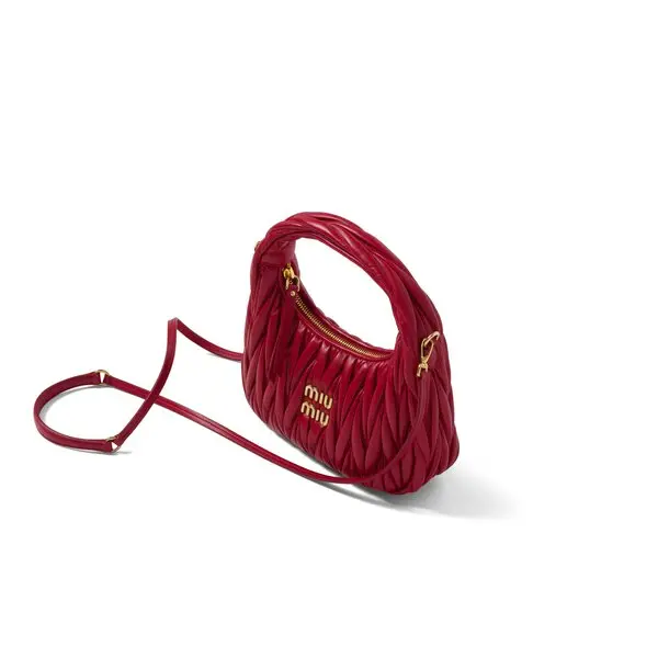 Miu Miu Wander Matelassé Nappa Leather Hobo Bag