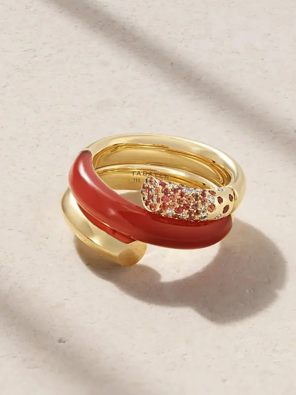 TABAYER Oera Coil Multi-stone Ring - Red