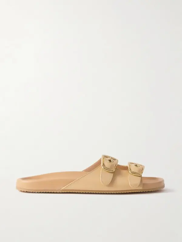 Chloé Buckled Leather Sandals - Neutrals