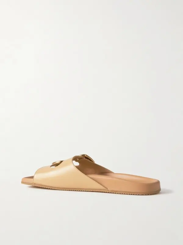 Chloé Buckled Leather Sandals - Neutrals