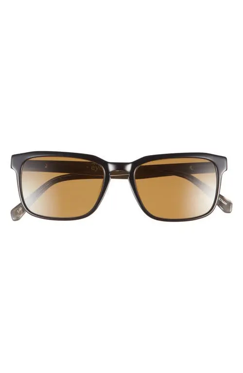 Eyebobs Seymour Glass 52mm Polarized Rectangle Sunglasses - Black/silver/brown
