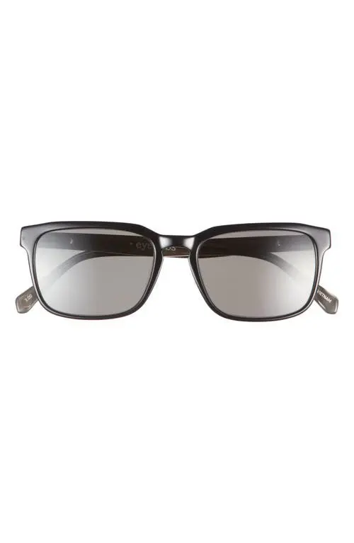 Eyebobs Seymour Glass 52mm Polarized Rectangle Sunglasses - Black/silver/grey
