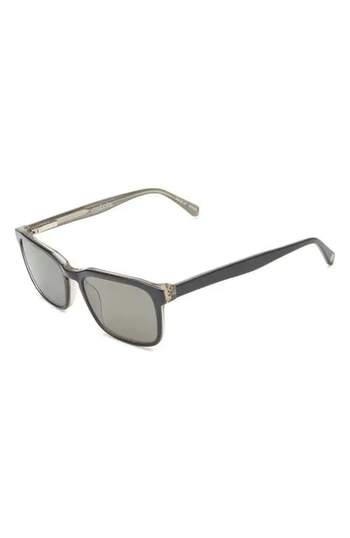 Eyebobs Seymour Glass 52mm Polarized Rectangle Sunglasses - Black/silver/grey