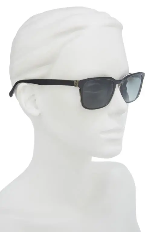 Eyebobs Seymour Glass 52mm Polarized Rectangle Sunglasses - Black/silver/grey
