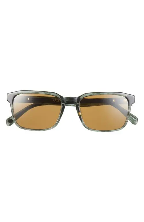Eyebobs Seymour Glass 52mm Polarized Rectangle Sunglasses - Thyme/basil/brown