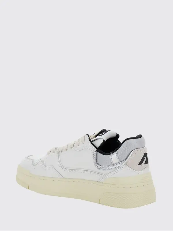 AUTRY Clc Low Leather And Mesh Trainers With Perforated Toe - White