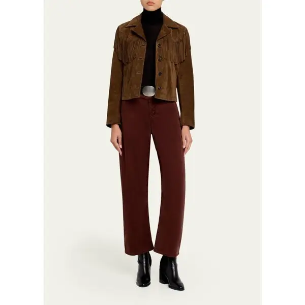 NILI LOTAN Tribeca Straight Leg Pants - Cabernet