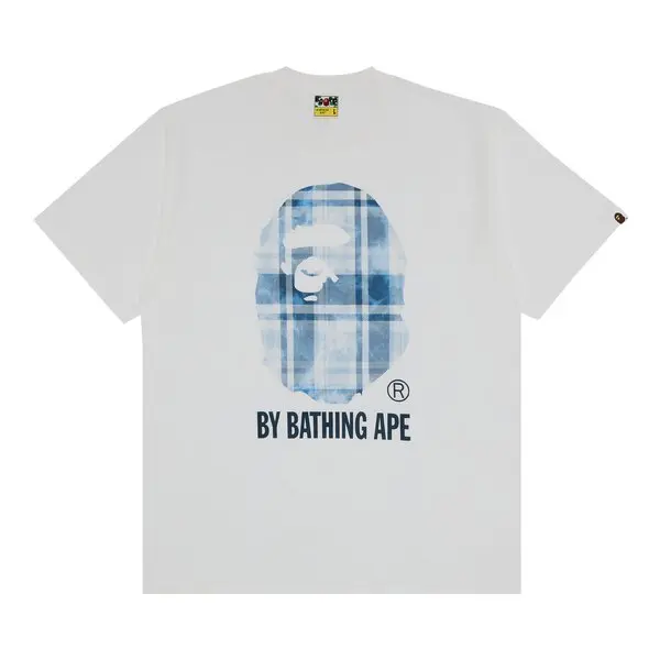 A BATHING APE Bleach Check Bathing Ape Tee - White
