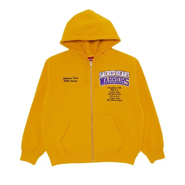 Supreme Salvation Zip-up Hooded Sweatshirt - Gold