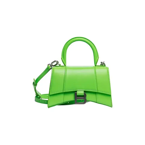 Balenciaga Xs Hourglass Top Handle Bag - Green