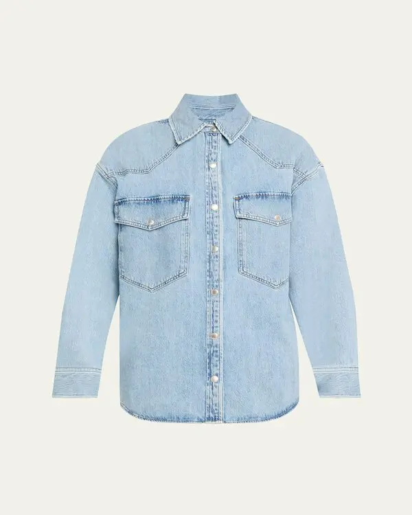 AGOLDE Lotta Long-sleeve Denim Shirt - Blue