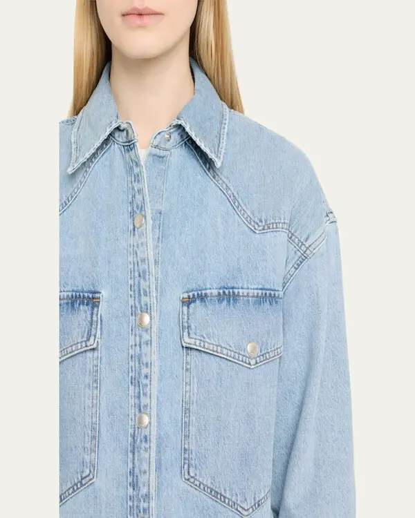 AGOLDE Lotta Long-sleeve Denim Shirt - Blue