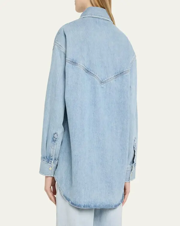 AGOLDE Lotta Long-sleeve Denim Shirt - Blue