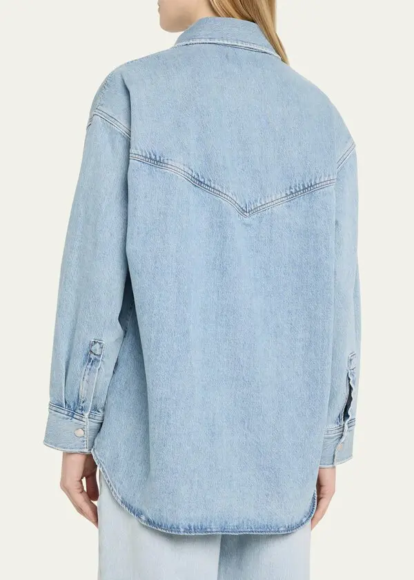 AGOLDE Lotta Long-sleeve Denim Shirt - Blue