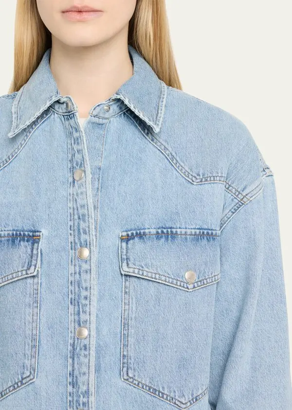 AGOLDE Lotta Long-sleeve Denim Shirt - Blue