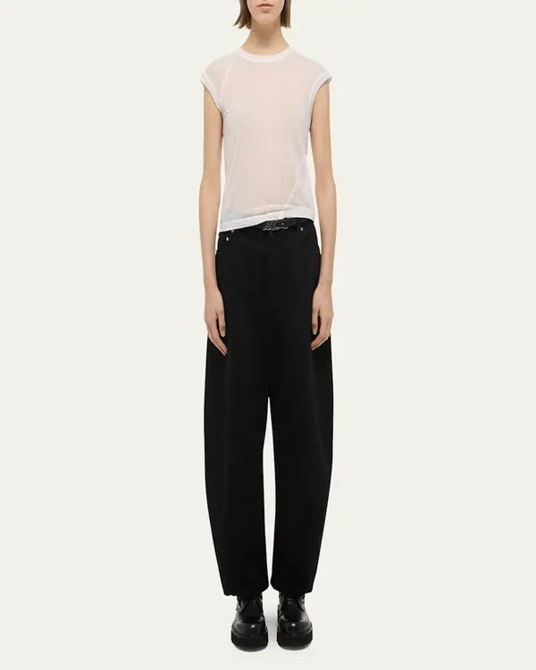 Helmut Lang Twisted Sheer Jersey Top