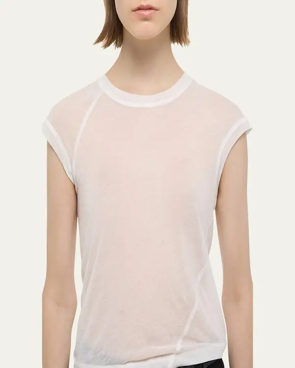 Helmut Lang Twisted Sheer Jersey Top