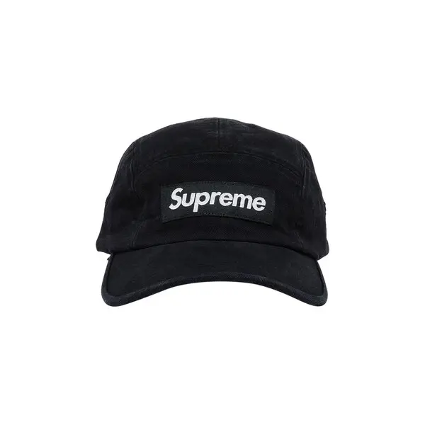 Supreme Washed Canvas Camp Cap - Black