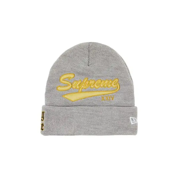 Supreme New Era Salvation Beanie グレー SUPREME 24SS New Era Salvation Beanie Logo Knitted Cap Gray