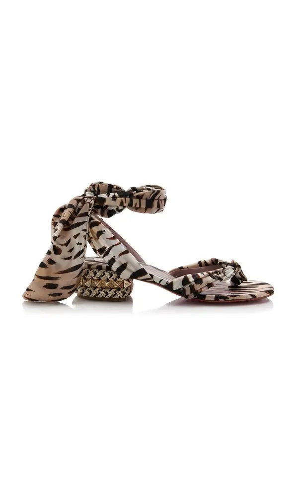 CHRISTIAN LOUBOUTIN Pyra Du Desert 30mm Crepe-satin Sandals - Animal