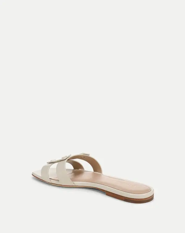 Veronica Beard Via Leather Slide Sandal - Ecru