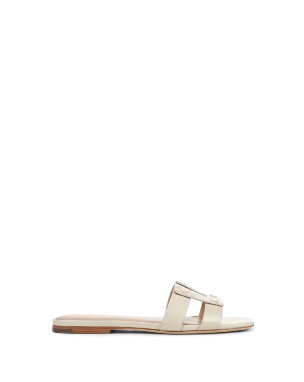 Veronica Beard Via Leather Slide Sandal - Ecru