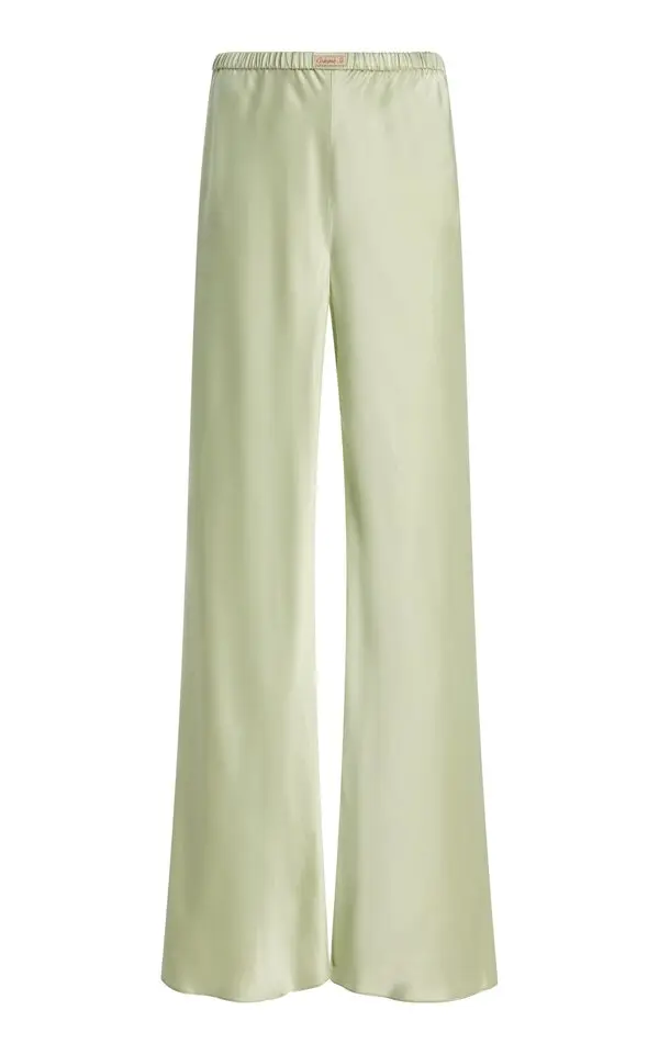 Comme Si Silk-charmeuse Pants - Green
