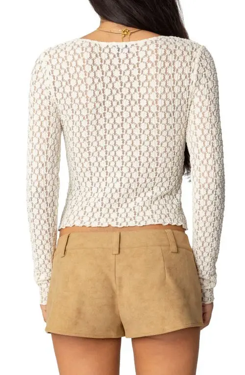 EDIKTED Laila Long Sleeve Lace Top