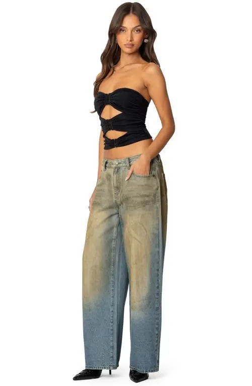 EDIKTED Ariella Cutout Strapless Top - Black