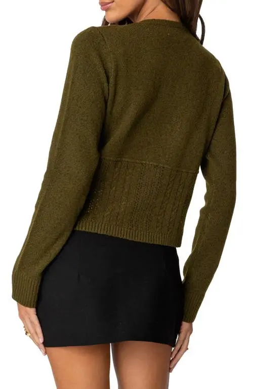 EDIKTED Half Cable Stitch Cardigan