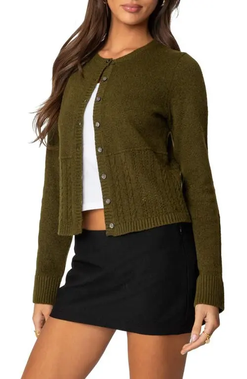 EDIKTED Half Cable Stitch Cardigan