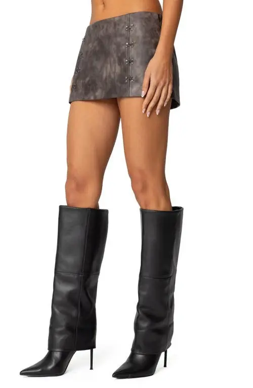 EDIKTED Camille Faux Leather Miniskirt