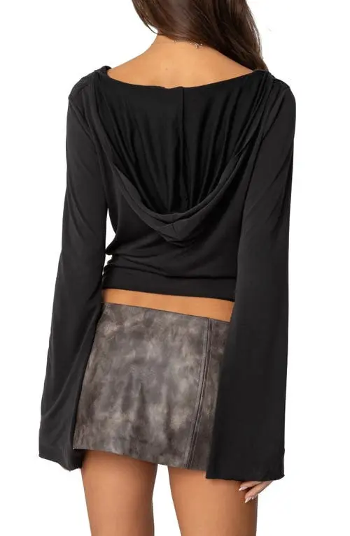 EDIKTED Nira Hooded Cowl Neck Top